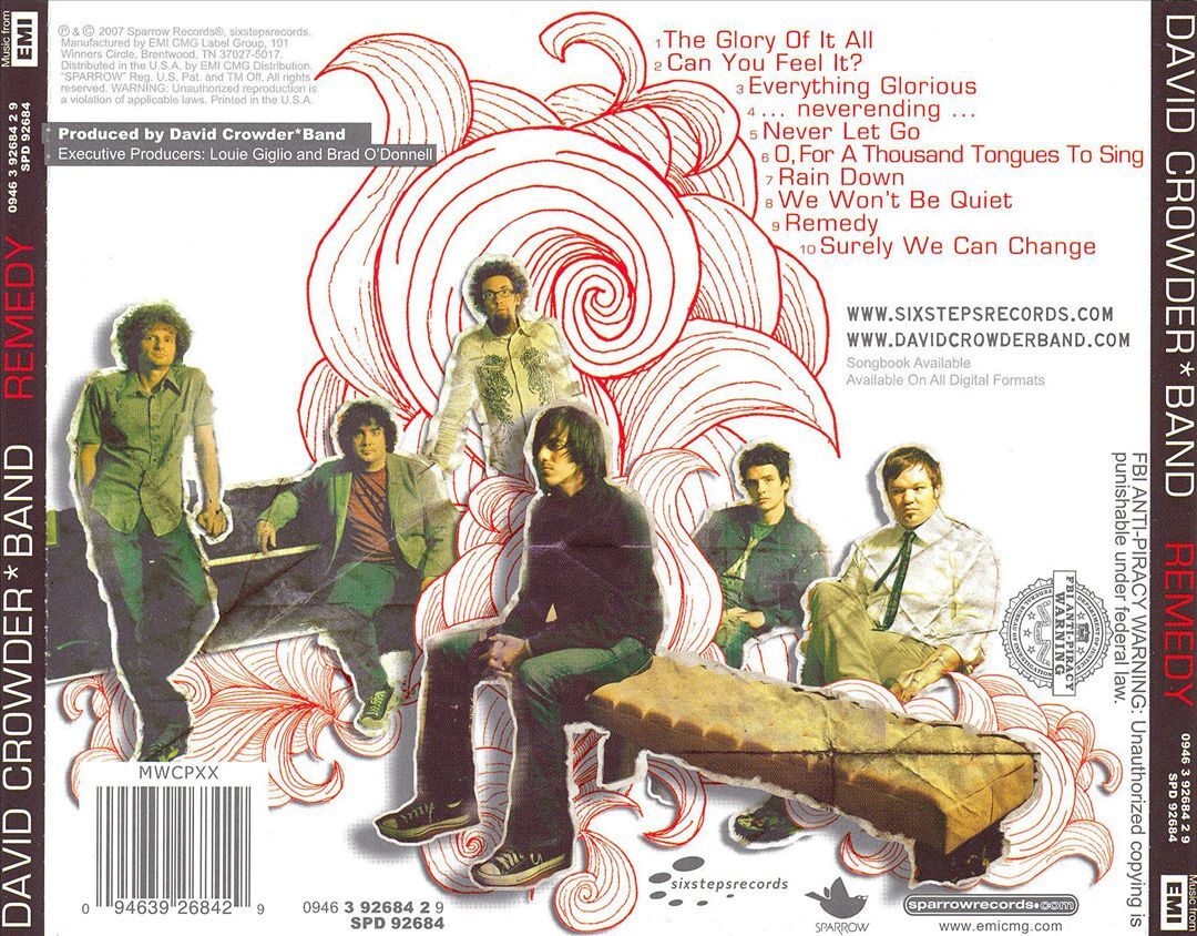 Remedy by David Crowder Band (CD, Sep-2007, Six Steps Records) for sale ...