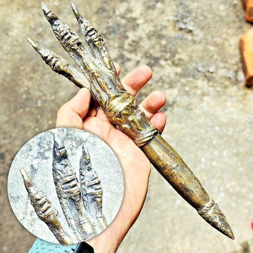 Antique Weapon Warrior Dragon Deity Scepter Wand 3head Payanak ...