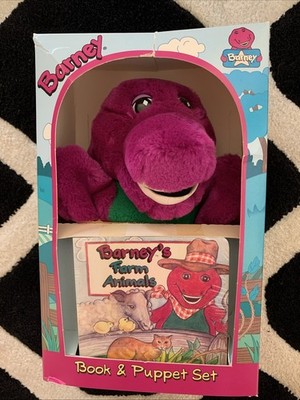 Barney’s Farm Animals Book And Puppet Set. Vintage 1995 The Lyons Group ...