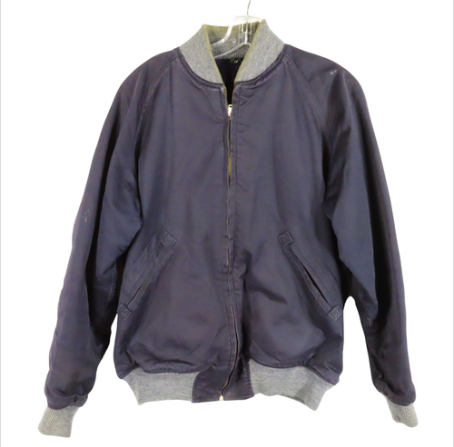 VTG Wilson Sports Equipment NAVY BLUE VARSITY JACKET Wool Lined Bomber ...