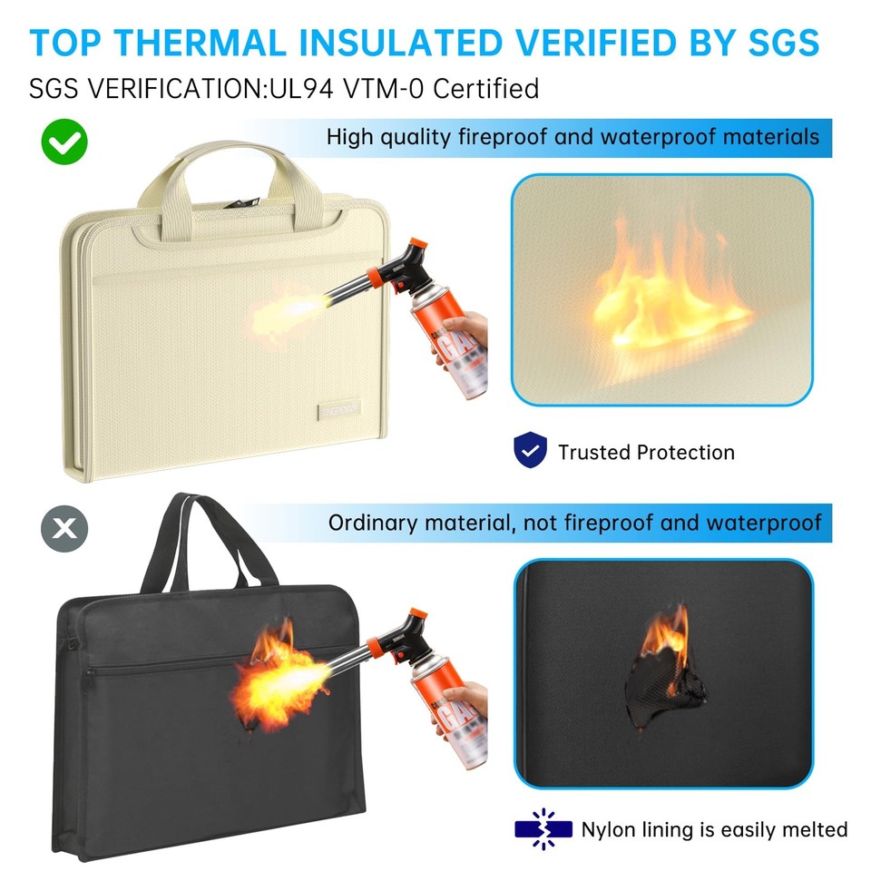 Accordion File Organizer,Fireproof Expanding File Folder with Multi ...