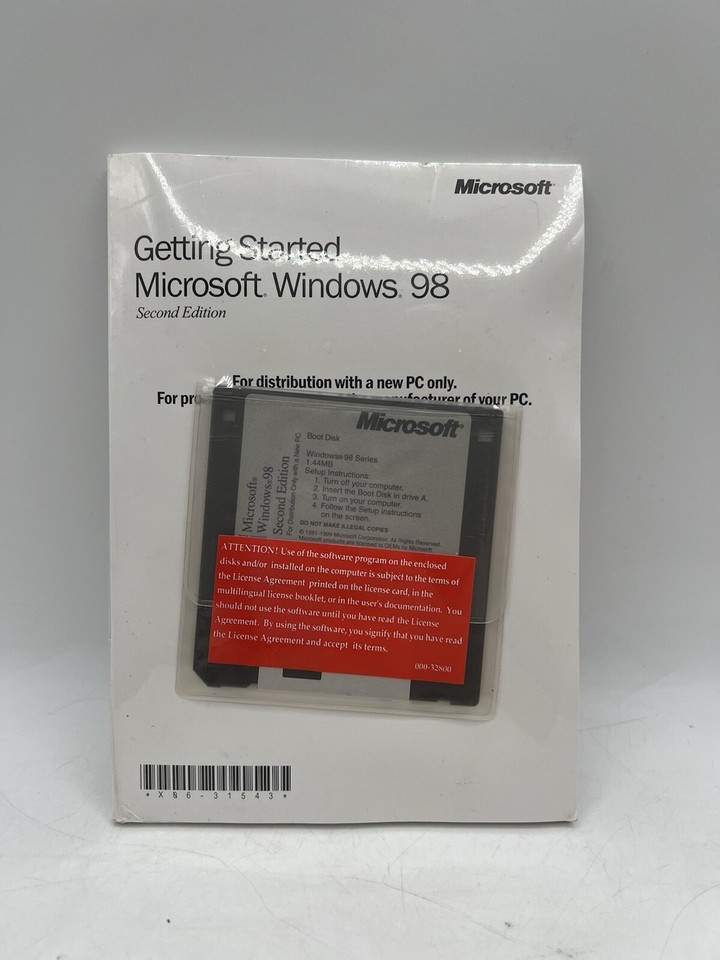 Microsoft Windows 98 Second Edition Getting Started Full Operating ...