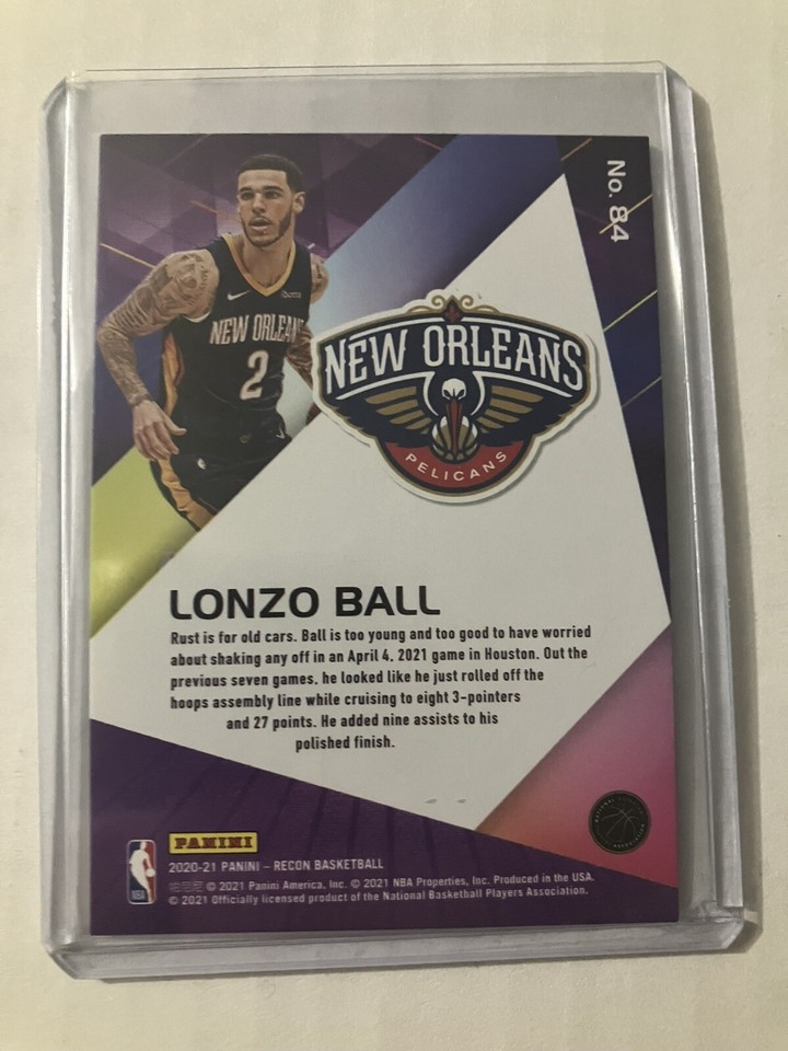 2020-21 Panini Recon Lonzo Ball #84 Red Holo Parallel /199 New Orleans ...