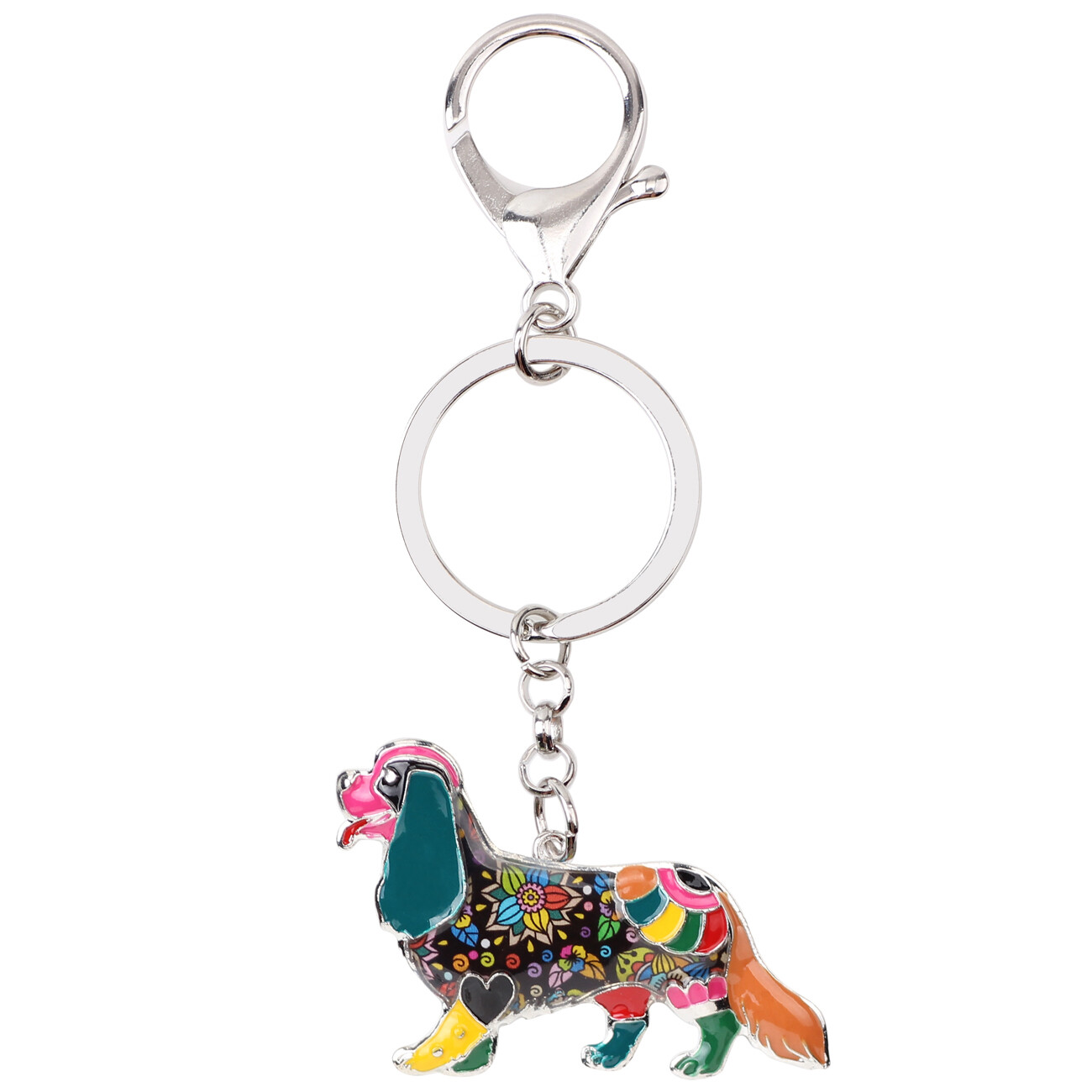 Enamel Alloy Charles Spaniel Dog Keychains Purse Key Ring for Women ...