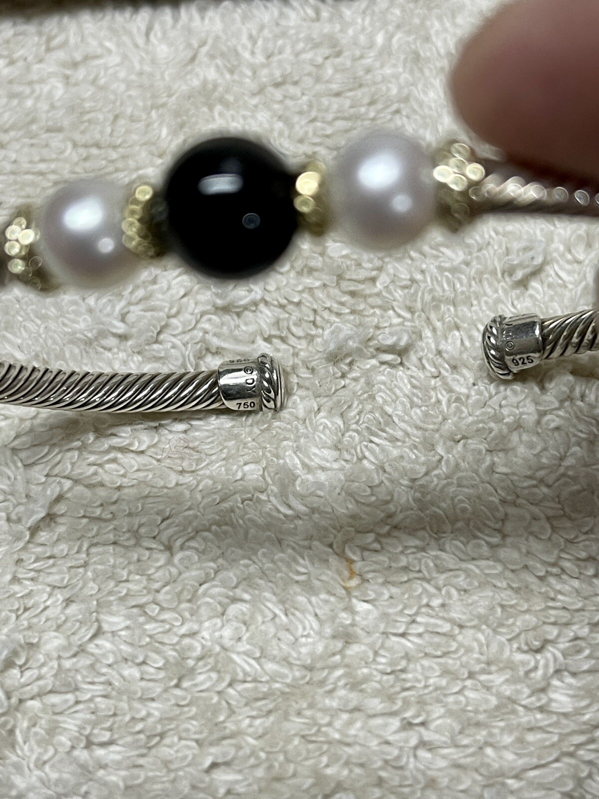 David Yurman Womens Sterling Silver/18K Gold Bracelet… - Gem