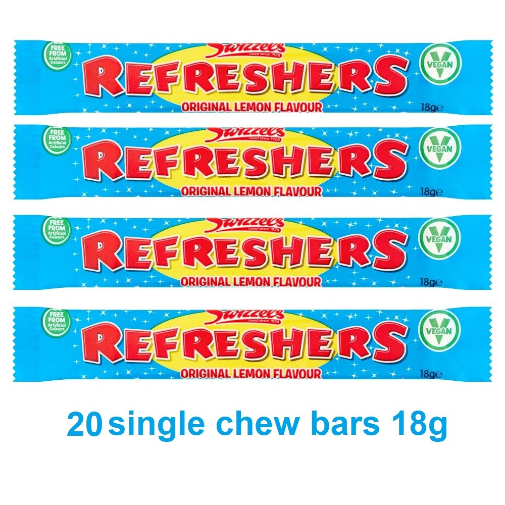 Swizzels Original Refreshers Chew Bars order 1 Bar or Full Box 60 Lemon ...