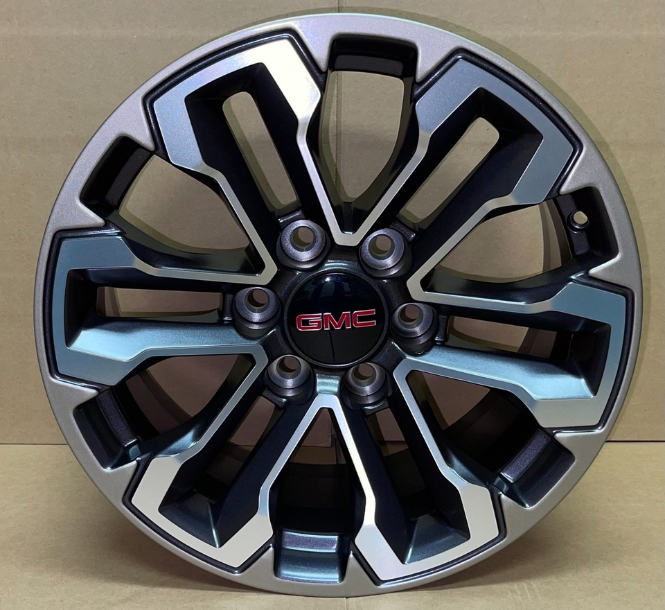 Set of 1999-2024 GMC Sierra 1500 Yukon 18" Satin Graphite GM Wheels ...