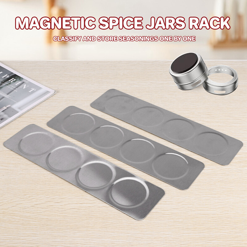 Magnetic Spice Jars Rack Stainless Steel Spice Jars Wall Plate Base ...