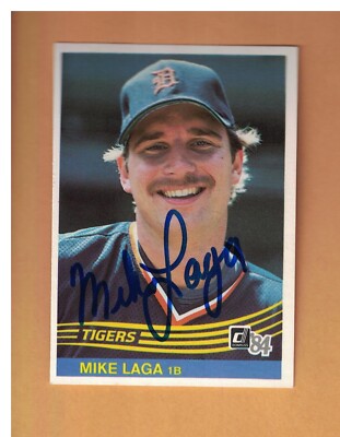MIKE LAGA AUTOGRAPHED 1984 DONRUSS BASEBALL CARD SIGNED DETROIT TIGERS ...