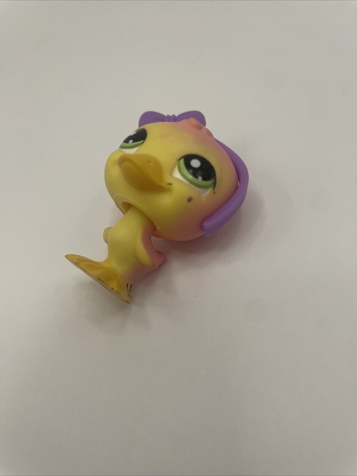 Littlest Pet Shop LPS #1002 Yellow Pink Duck #1003 Tan Lamb Cuddliest ...