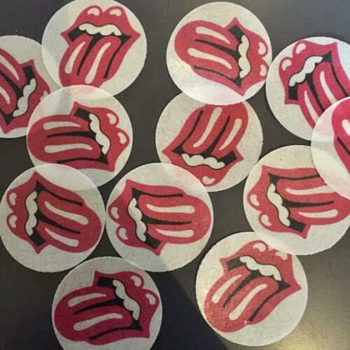 12 Rolling Stones edible paper, cupcake cookie oreo toppers CHOOSE SIZE ...