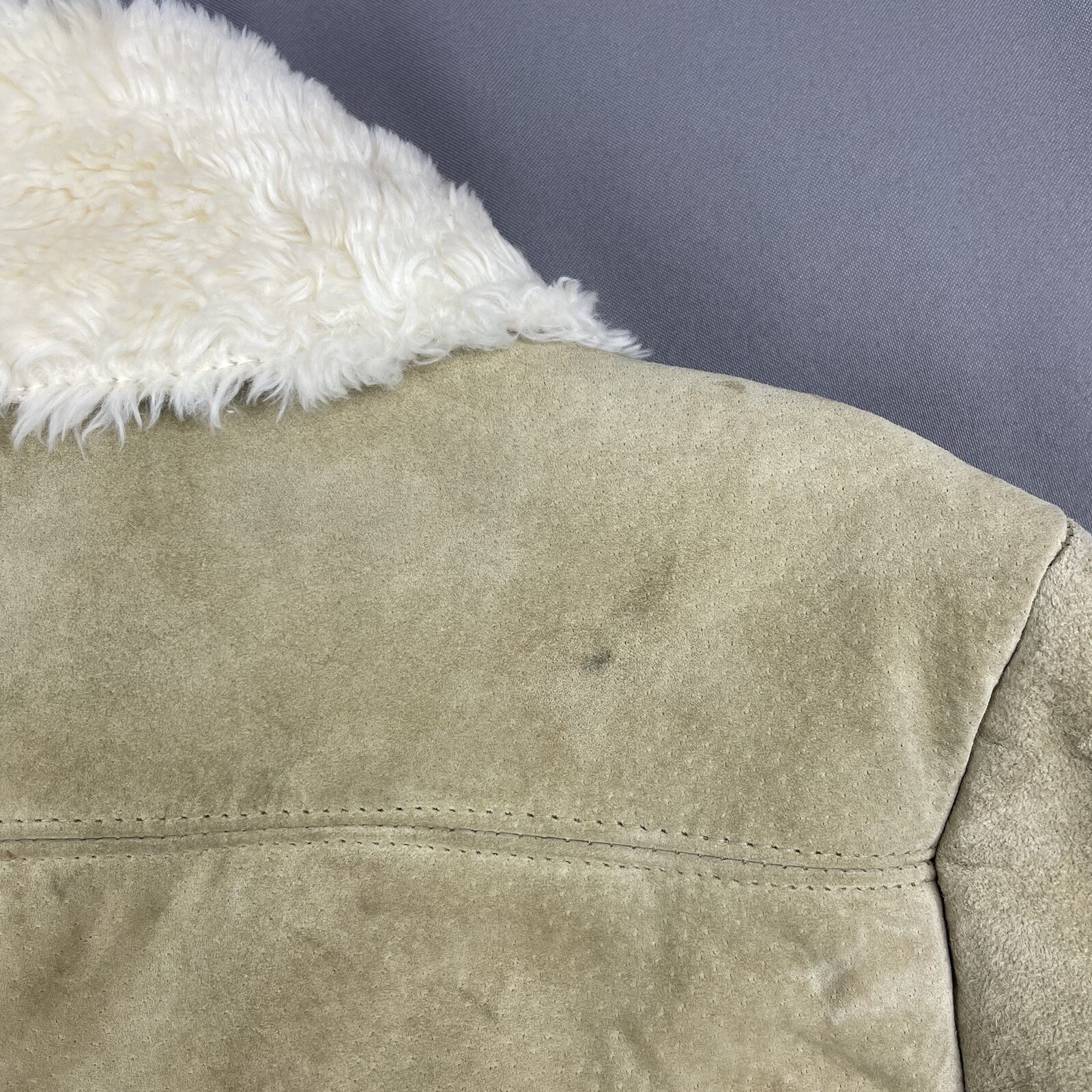 XOXO Suede Leather Jacket Faux Fur Collar Cuffs & Lin… - Gem