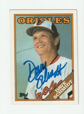 Dave Schmidt Signed 1988 Topps Card #214 Auto Baltimore Orioles ...