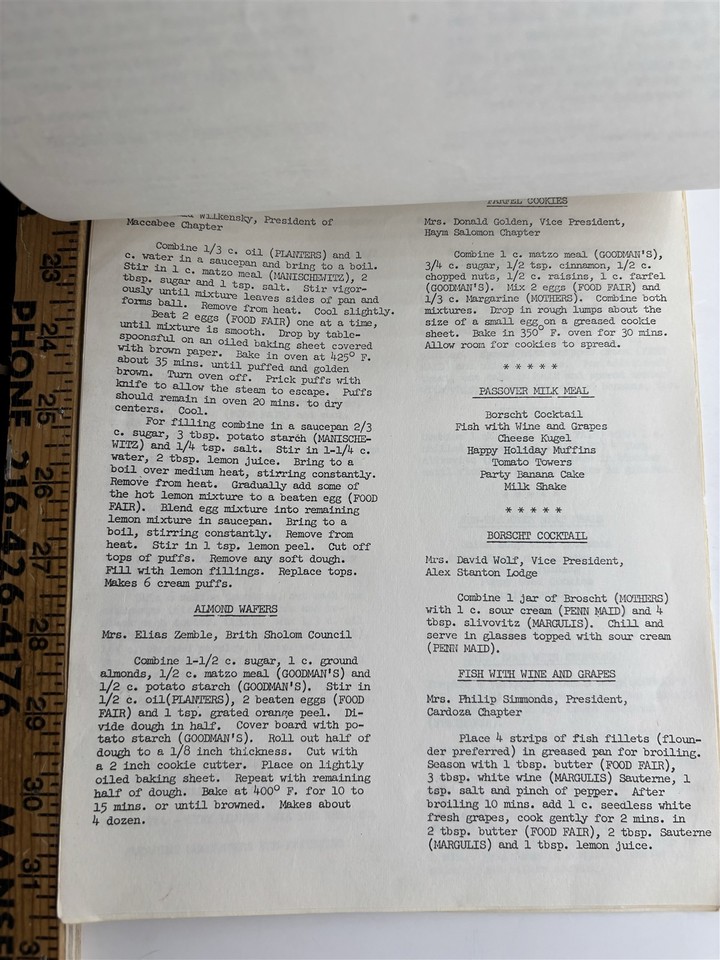 1965 Philadelphia Jewish Times Kosher Cooking Show Program Vintage ...