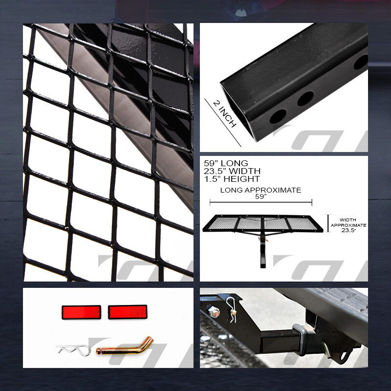 Black Mesh Foldable Trailer Hitch Luggage Cargo Carrier Rack Hauler ...