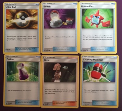 Pokemon Cards Lot of 6 Trainers Ultra Ball Switch Rotom Dex Potion ...