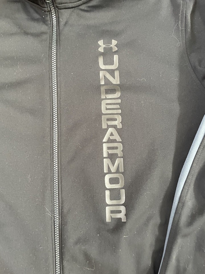 Under Armour Men’s Jacket Long Sleeve Zip Up Sports Black Grey Arm ...