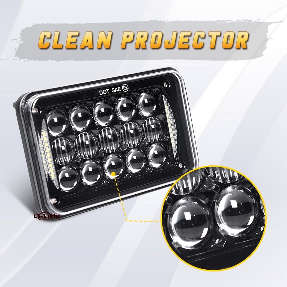 for Toyota Land Cruiser J62 4PC Black 4x6" inch LED Headlights 5D ...