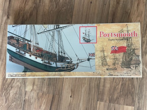BNIB Mamoli HMS Portsmouth English merchant Brig 1:64 Model Ship | eBay UK