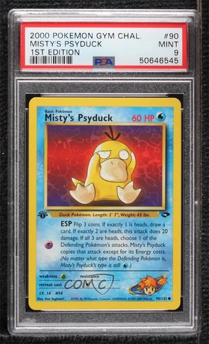2000 Pokemon Gym Challenge 1st Edition Misty's Psyduck #90 PSA 9 MINT ...