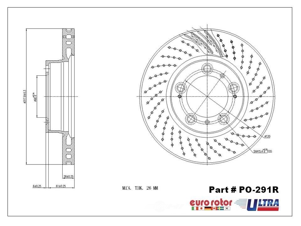 Disc Brake Rotor Eurorotor PO-291R for sale online | eBay
