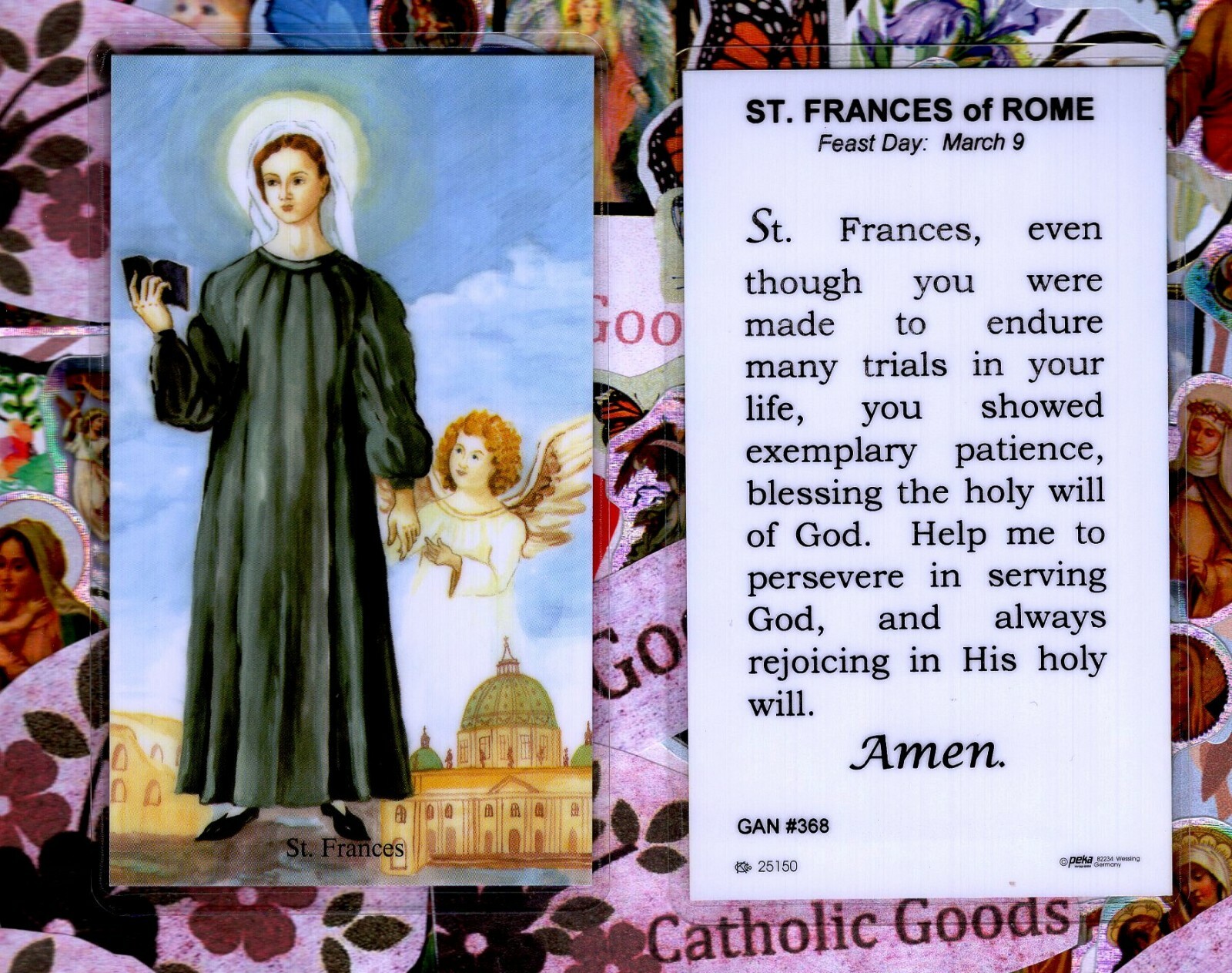 St. Saint Frances of Rome + Prayer -(G) Laminated Holy Card | eBay
