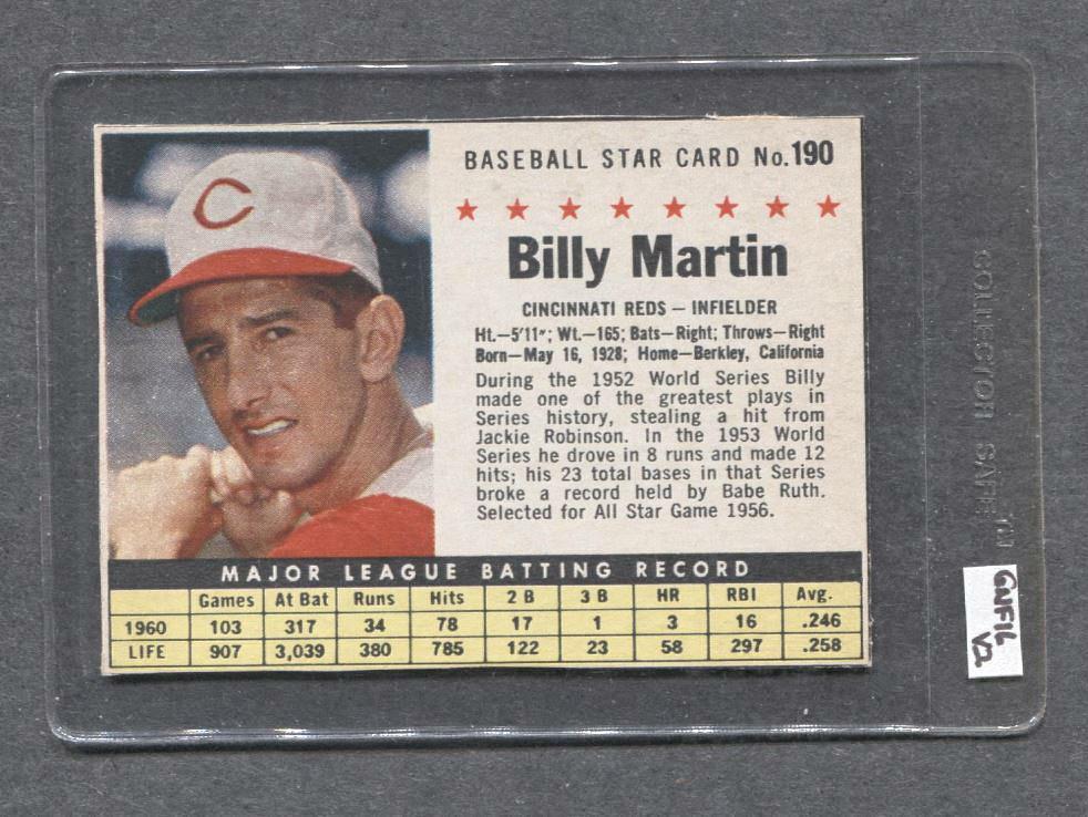 1961 Post #190 Billy Martin (Reds) (GNF16) NM | eBay