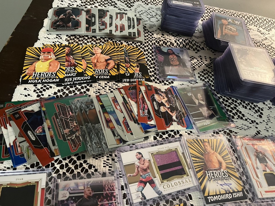 Lot Huge Wrestling Cards Lot With Auto & Patch Cards AEW WWE WWF | eBay