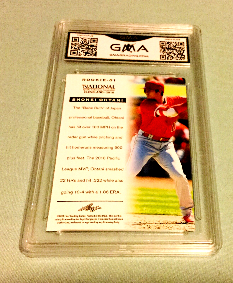 Shohei Ohtani Rookie Gem Mint 10 Leaf National VIP 2018 Baseball #1 ...