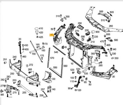 New Genuine Mercedes W166 Right Headlight Mount Frame A1666200291 OEM ...