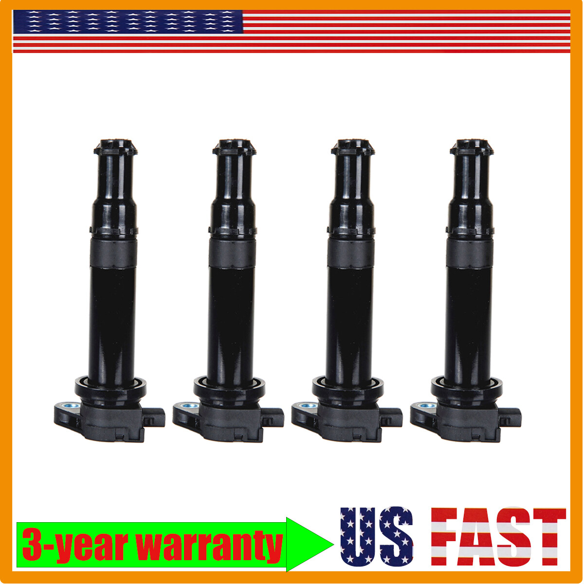 Set of 4 Ignition Coil For 06-11 Hyundai Accent Kia Rio Rio5 1.6L L4 ...