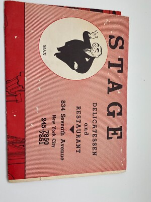STAGE Delicatessen & Restaurant Menu New York City (2) 1971 | eBay