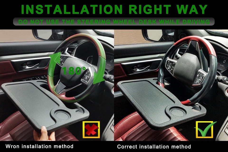 Steering Wheel Tray, Car Table Tray, Steering Wheel Desk for Laptop and ...
