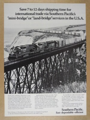 1979 Southern Pacific Railroad Mini & Land Bridge Service vintage print ...