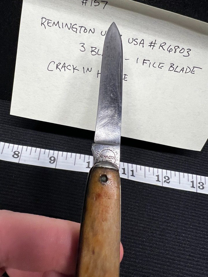 Vintage REMINGTON UMC Jigged Handle R6803 3 BLADE KNIFE (two-tone ...