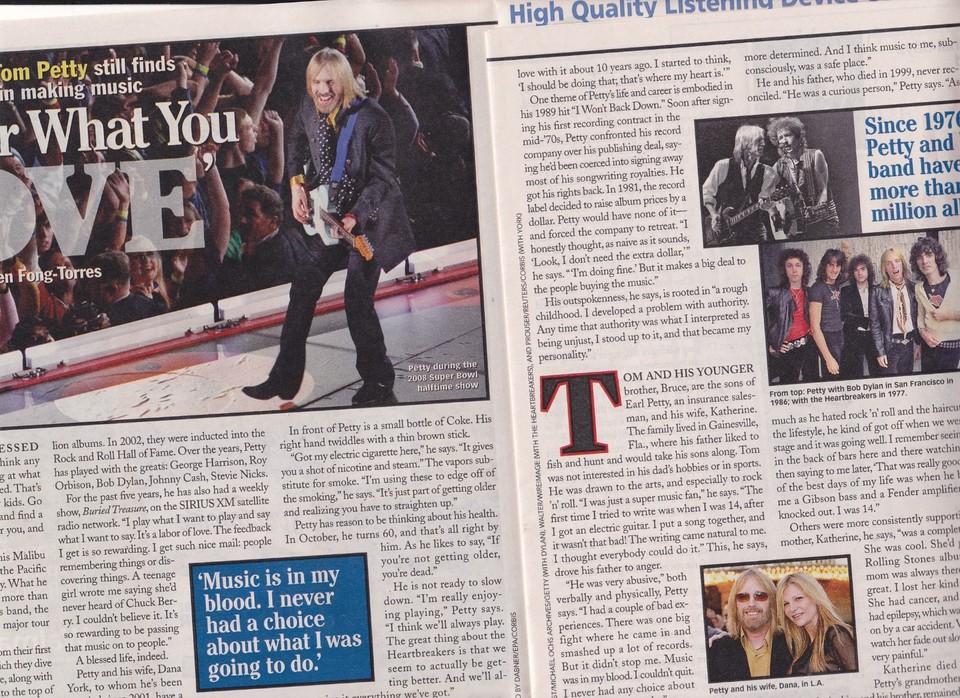 Tom Petty 2010 Parade Newsprint Magazine Damaged READ Elisabeth Moss ...