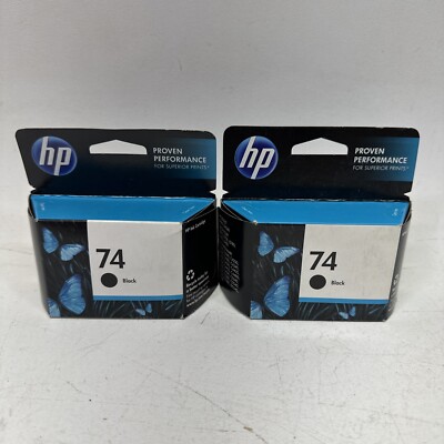 Two (2) Genuine HP 74 (CB335WN) Black Noir Ink Cartridges Exp 2013 | eBay