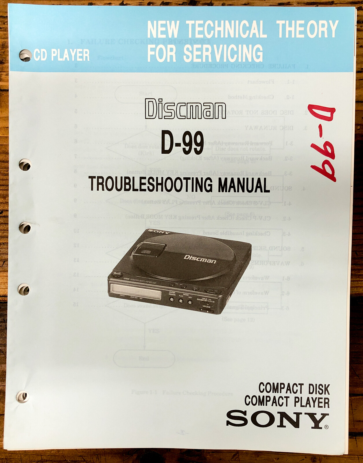 Sony D-99 CD Player / Discman Troubleshooting Manual *Original* | eBay