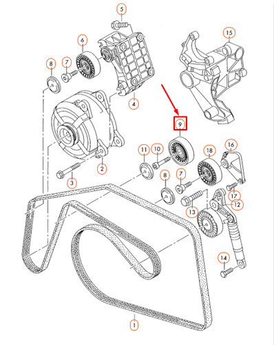 NEW OEM AUDI A4 B7 V-RIBBED BELT IDLER PULLEY 059903341F GENUINE | eBay