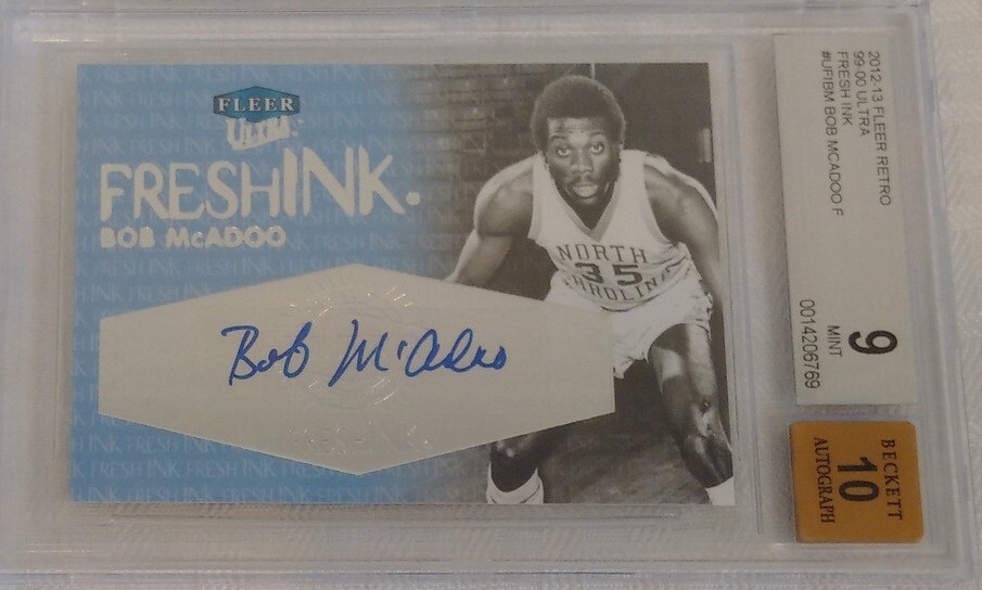 2012-13 Fleer Retro Ultra Fresh Ink Bob McAdoo Autographed Card BGS 9 ...