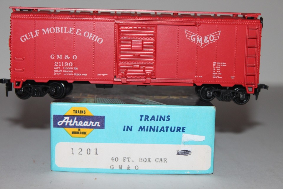 HO Scale Athearn 1201 Gulf Mobile & Ohio 40' Single Door Boxcar 21190 ...