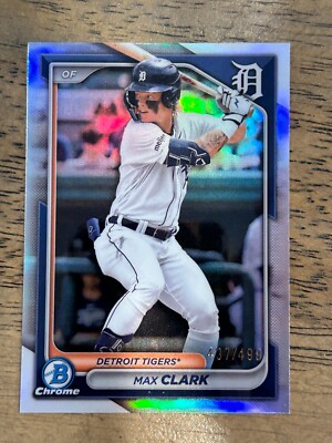 Max Clark 2024 Bowman Chrome Prospects REFRACTOR /499 #BCP-195 Detroit ...