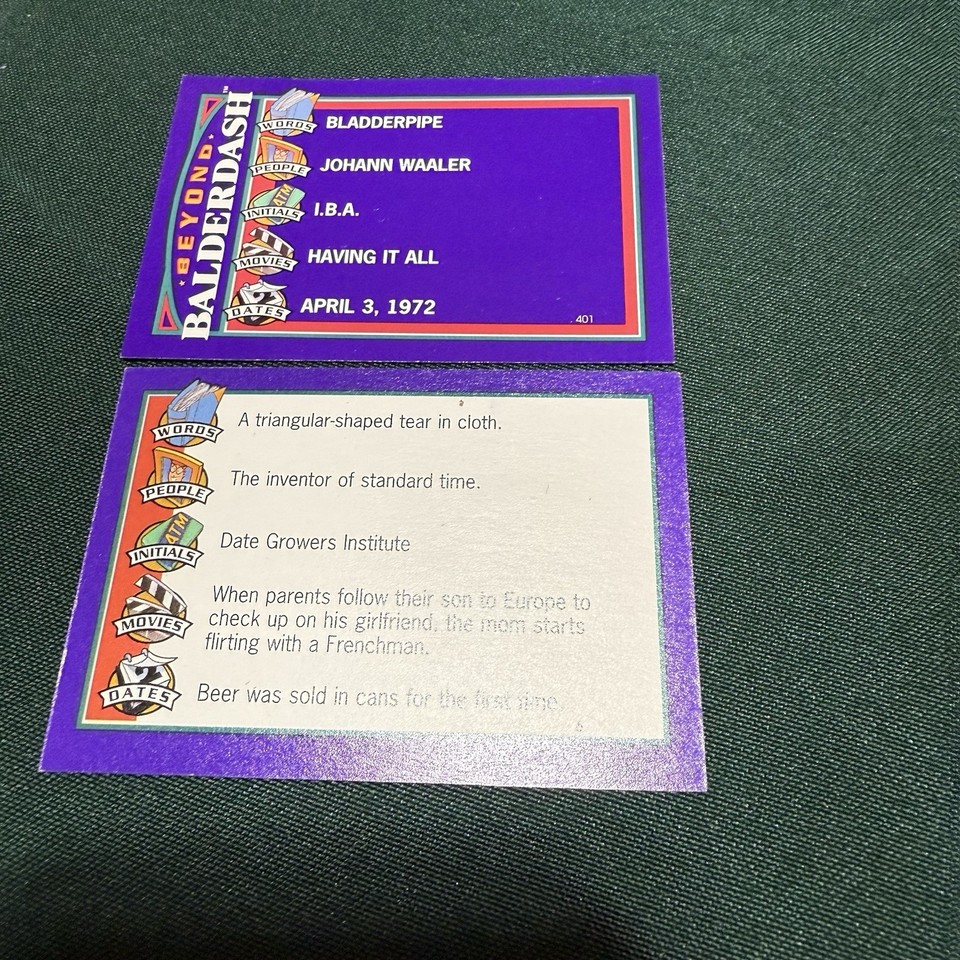 Vintage 1997 Parker Brothers BEYOND BALDERDASH The Classic Bluffing ...