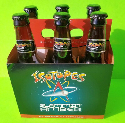 Albuquerque Isotopes Beer SLAMMIN' AMBER Bottles + Holder and Caps ...