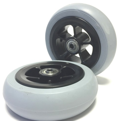 2x Wheelchair Tyres 140x40 Puncture Proof Solid Rubber, Hub Length 45 ...