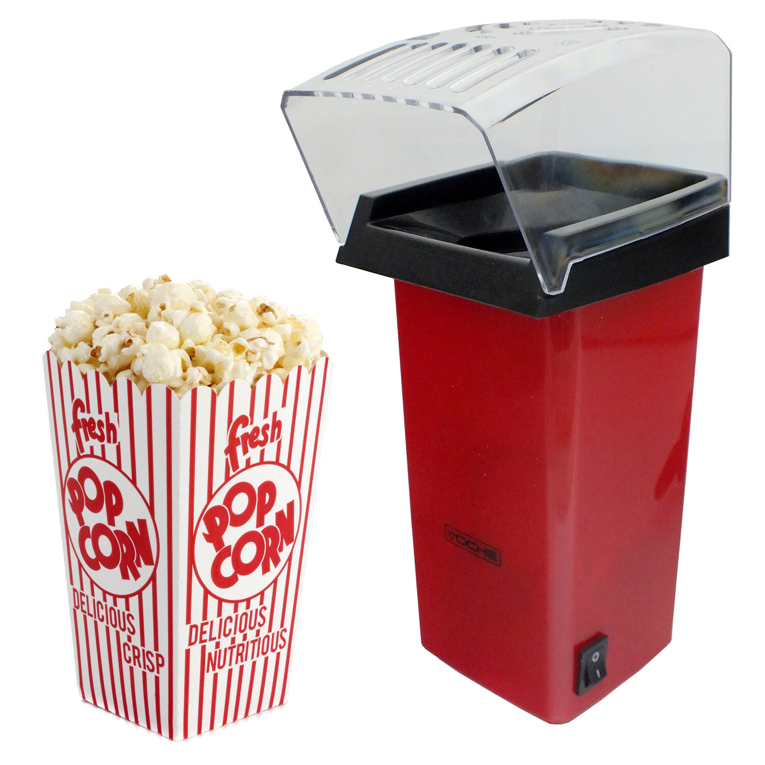 RED ELECTRIC HOT AIR POPCORN MAKER POP CORN MAKING POPPING POPPER ...