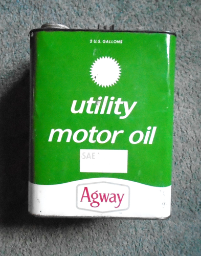 ORIGINAL Agway Utility Motor OIL 2 GALLON Can Syracuse New York SA20 ...