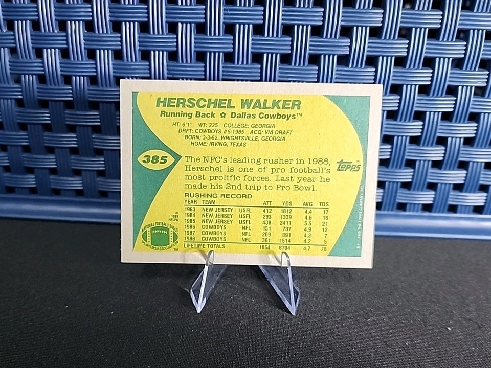1989 Topps - Herschel Walker #385 - Dallas Cowboys | eBay