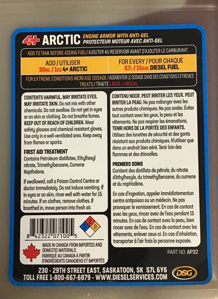 4+ Arctic Diesel Fuel Additive - Quart | eBay