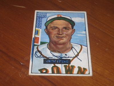 Owen Friend Autographed Baseball Card JSA Auction Certified | eBay